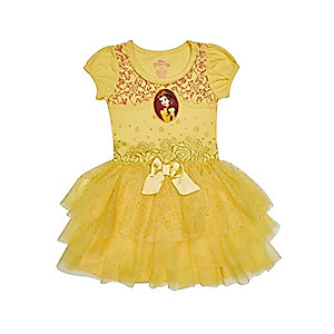 Disney Infant Baby Girl Princesses Belle Cinderella Tutu Dress, Yellow, 24 Months