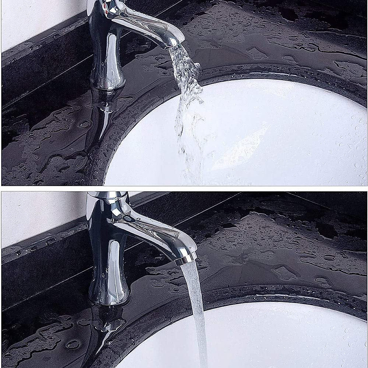 4 piece set of bathroom faucet aerator replacement parts for kitchen bathroom sink faucet aerator 24mm tool regulator flow silver suitable for kitchen bathroom sink faucet (24mm external thread)