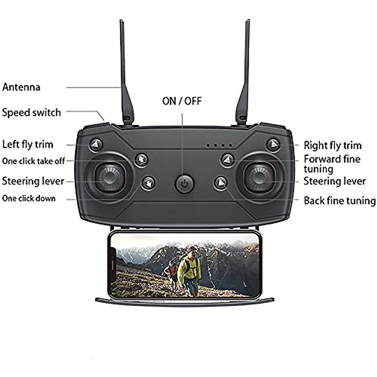 meekiee 2021 Latest Waterproof Professional RC Drone with 4K Camera Rotation,Drone Dual for Kids and Adults, E88 Pro Rotation HD Wide Angle FPV Live Video (A-E88Pro), black