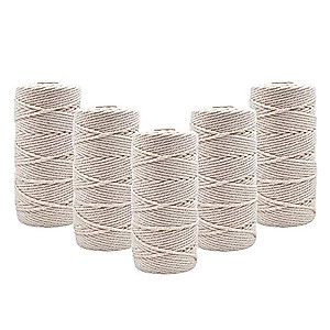 Macrame Cord 3mm 109 Yard 100% Natural Cotton Wall Hanging Plant Hanger Craft Making Knitting Cord Rope 109 yd (3mm)