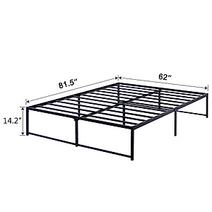VECELO Queen Size Bed Frame,Industrial