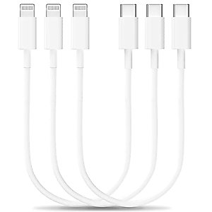 [Apple MFi Certified] Short USB-C to Lightning Cable (3Pack 0.6FT), iPhone Fast Charger Cable USB-C Power Delivery Charging Cord High Speed Data Sync for iPhone 14 13 12 11 Pro XS XR X 8 iPad Airpods