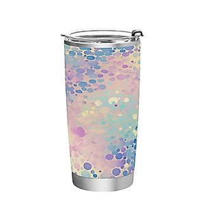 Wassud Circle Abstract 20 oz Tumbler with Lid and Straw Stainless Steel Double Wall Vacuum Tumblers Insulated Travel Coffee Mug for Cold and Hot Drinks