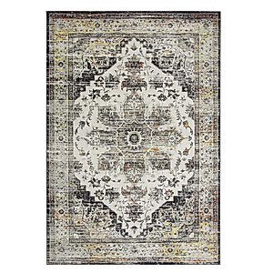 ROYHOME Area Rug 8x10 Machine Washable Rug Traditional Distressed Carpet Stain Resistant Non-Slip Floor Cover Carpet Rug Medallion Accent Rug for Living Room Bedroom Dining Room, Grey