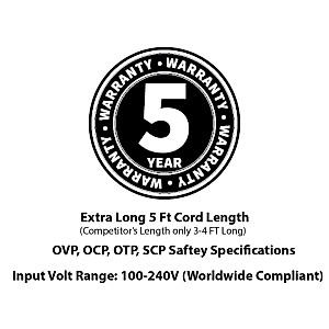 OMNIHIL AC/DC Power Adapter Compatible with SOLYTECH AD1705CF FCC Certified Switching Cable PS