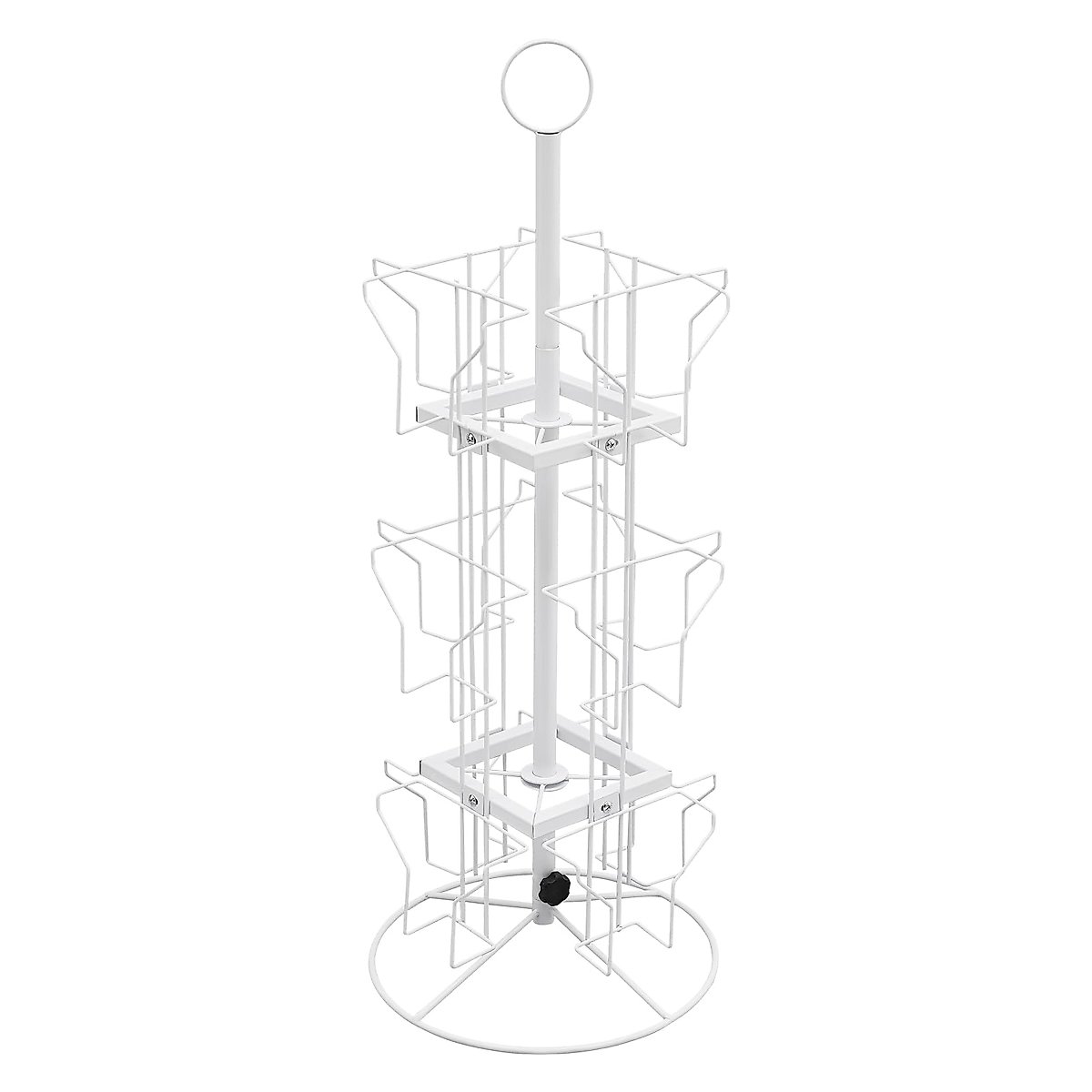 Rotating Greeting Card Rack, 3 Tier Greeting Card Display Stand, Card Display Stand, Card Holder Stand, Greeting Card Rack Holder Display, Card Display Rack, Card Rack Display Stand (12 pockets-White)