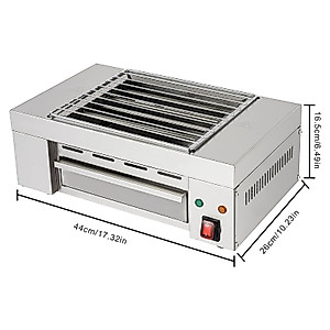 Barbecue Electric Grill, Commercial and Family Use Griddle with Detachable Grill Mesh, BBQ Grill for Grilled Cheese, Hot Dogs, Corn, Fish, Steak, 1500W, 110V