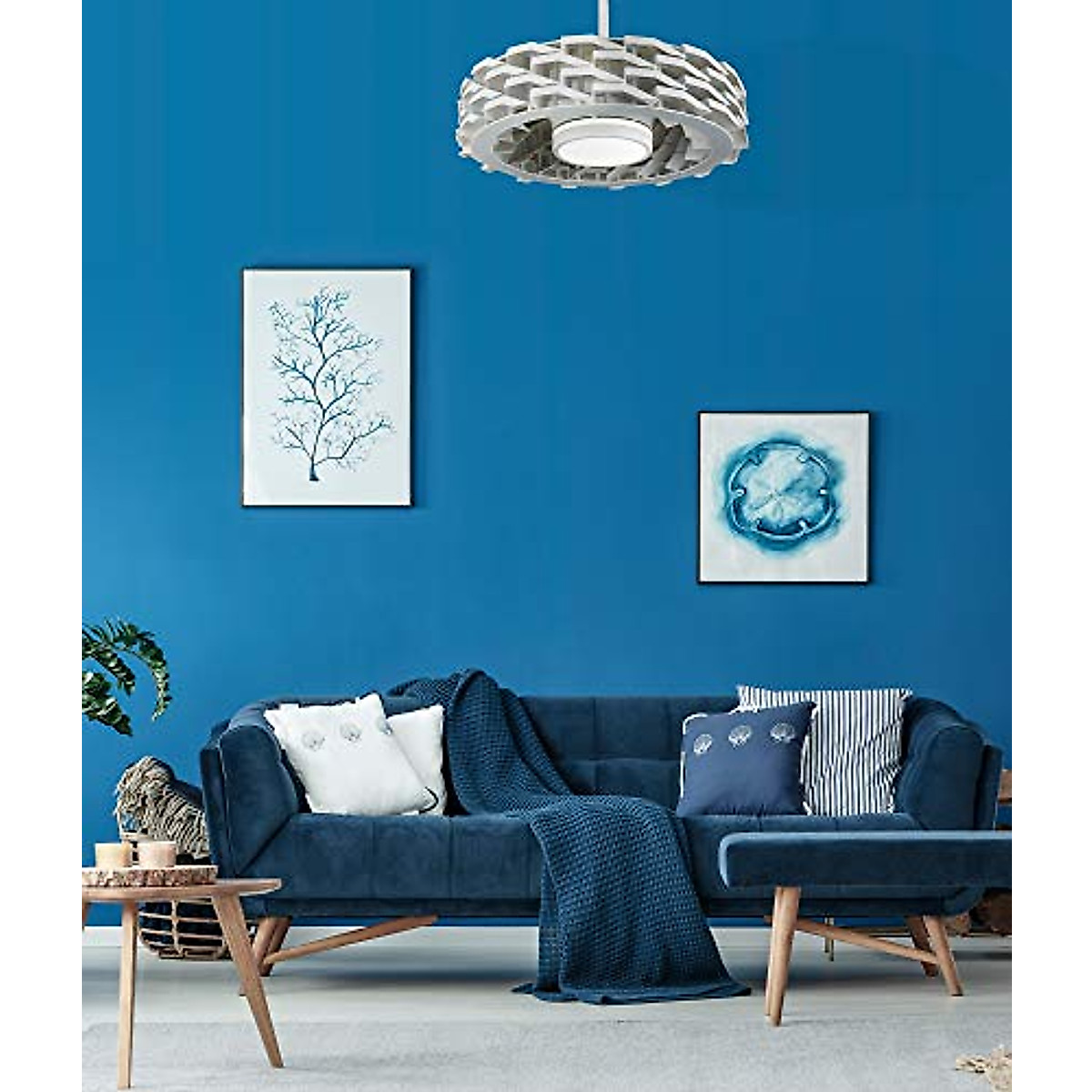 Todays Fans LUMIO Bladeless Ceiling Fan, 6 Speeds with Dimmable LED Light (28", White)