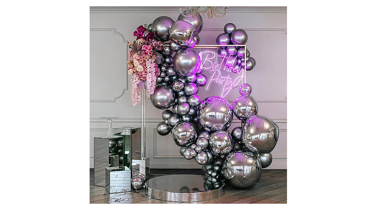 Silver Latex Balloons 5 inch 50pcs for Weddings & Celebrations