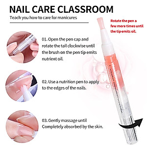 SULLMAR 6Pcs Nail Cuticle Oils Nail Nutrition Oil Pen Nail Treatment Pen 6 Smell Cuticle Revitalizer Prevent Agnail Nourish Skin