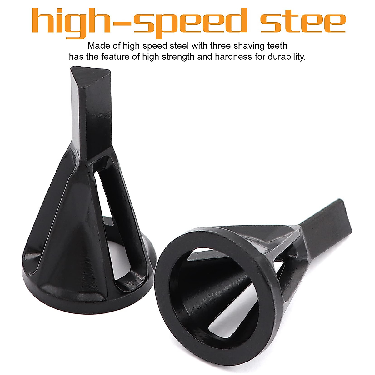 Taigoehua 2 Pack Deburring External Chamfering Tool Triangle Shank High Speed Stainless Steel Burr Removal Bit (Black)