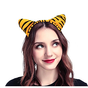 Liatunou Tiger Headband,Tiger Costume Headwear Cute Tiger Ears for Halloween Christmas Party Favor Birthday Gift