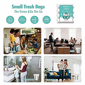 60 Counts Aklyaiap 8 Gallon Trash Bags,Biodegradable Medium Garbage Bags,Budget-Friendly Replacement for Simple Human H/J/G Trash Bag,White 30 Liter Wastebasket Bin Liners For Kitchen,Bathroom&Office
