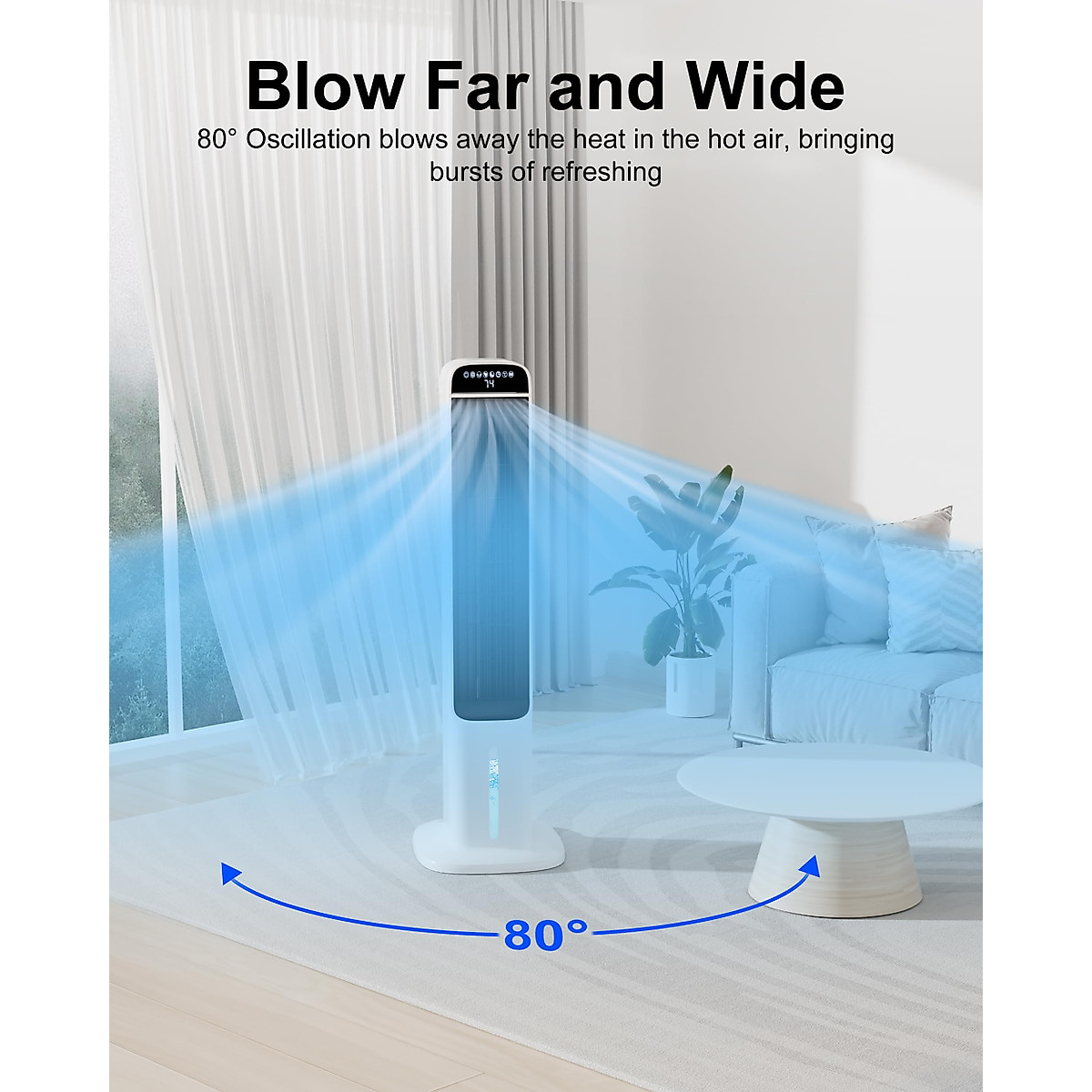 Uthfy Tower Fan for Bedroom,Fans that Blow Cold Air,41"Evaporative Air Cooler Swamp Cooler with 4L Tank & 4 Ice Packs,Oscillating Fan with Remote Control,Quiet Floor Standing Fan for Room