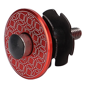 HERCHR Bike Headset, 34mm Bike Aluminum Alloy External Double Bearings Front Fork Stem Headset for Mountain Road Bike(Red)