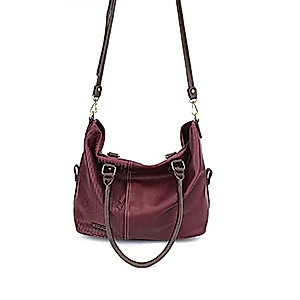 Chala Group Chala German Shepherd Laser Cut Large Crossbody Tote Shoulder Handbag, Dog Mom (Plum)