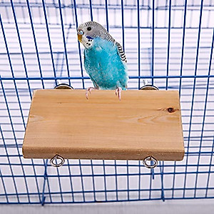 Natural Wood Pet Parrot Perch Stand for Bird Cage，Small Animals Platform Shelf Paw Grinding Stick Wooden Chewing Toys Cage Playpen Accessories，Play Exercise Gym Toys for Parakeet Conure Hamster Mouse