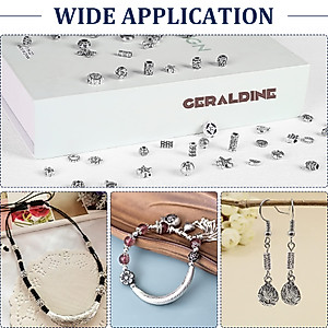 UPINS 300Pcs Silver Spacer Beads for Jewelry Making Bracelet Necklace Crafts Silver Beads Metal Alloy Beads Loose Spacer Beads with Radom Styles for DIY