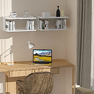 JiXun Wall Mount Floating Shelves, Projector Shelf, Router, Wall Hanging Shelf Punching-Free Storage Rack for Bedroom, Living Room.