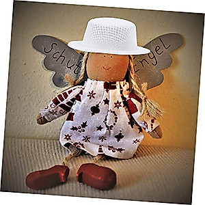 Abaodam Doll Hat 16 pcs Craft Crafts Topper Wide White Fedoras Snowmen Felt Snowman Tops Ornament - Decorative Cap Small Panama Magician Christmas Accessories Flat Decor for Miniature