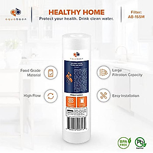 Aquaboon 25-Pack of 5 Micron 10"x2.5" Sediment Water Filter Replacement Cartridge for Any Standard RO Unit | Whole House Sediment Filtration | Compatible with DuPont WFPFC5002, Pentek DGD series, RFC