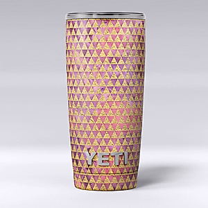 Design Skinz Micro Golden Triangles Over Pink Fumes - Skin Decal Vinyl Wrap Kit Compatible with The Yeti Rambler Cooler Tumbler Cups