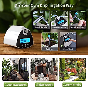 DAOTAILI Automatic Watering System Plant Watering System Plant Waterering Indoor Programmable Water Timer with Drip Irrigation Kit 1/4 Inch DIY Irrigation Tubing and 5V USB Power