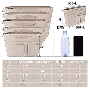 HyFanStr Purse Organizer Insert for Handbags,Tote Bag, Zipper Bag for Women with 15 Pockets, Beige