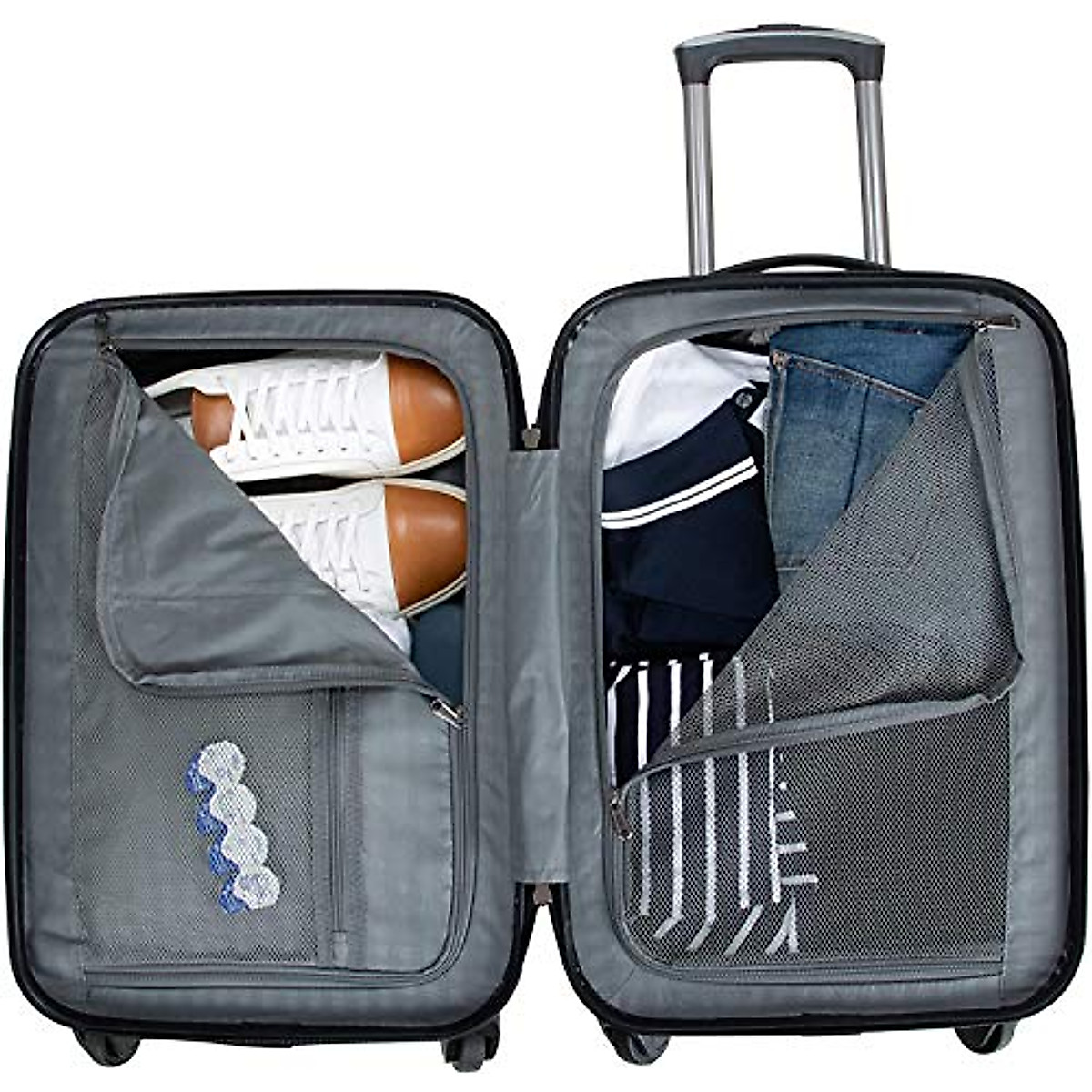 Ben Sherman Nottingham Lightweight Hardside 4-Wheel Spinner Travel Luggage, Charcoal, 2-Piece Set (20" & 28")