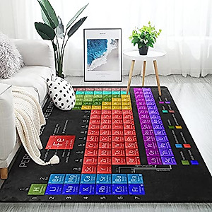 ALAZA Periodic Table of The Elements Chemistry Area Rug Rugs for Living Room Bedroom 7'x5'