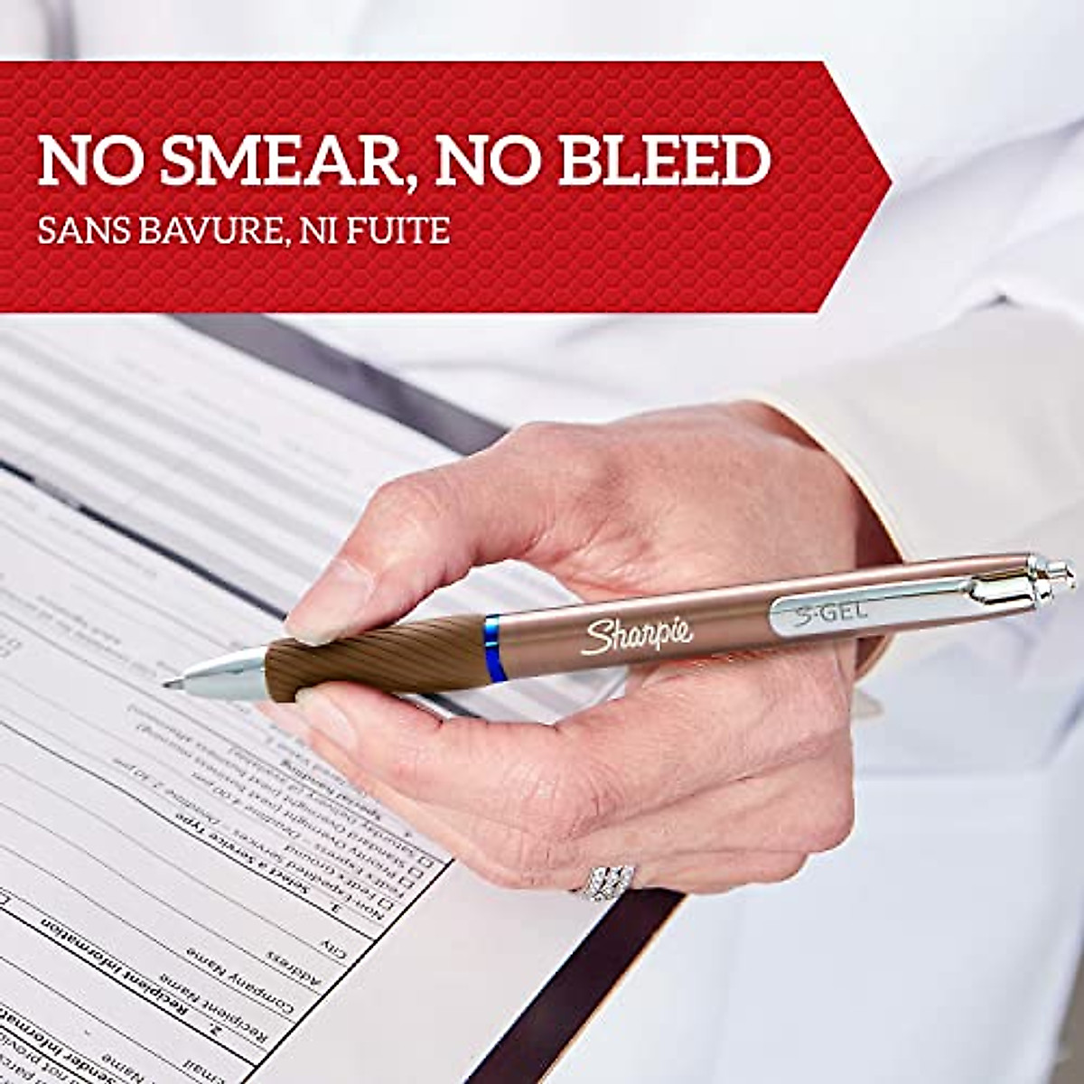 Sharpie S-Gel | Metal Gel Pens | Medium Point (0.7mm) | Steel Grey & Rose Gold | Black Ink | 2 Pens & 2 Gel Pen Refills