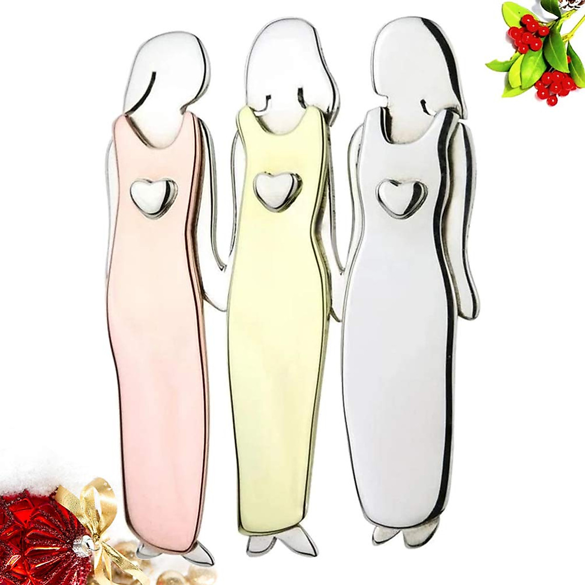 Alloy Sister Brooch Pin Set: 3 Sisters Clothing Pin Best Friends Sisterhood Brooch Alloy Sweater Breastpins BFF Brooch for Purse Sweater, 3.2X2.5X0.5cm, AX191275LU