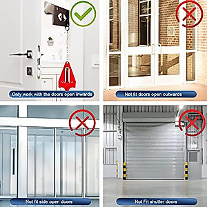 Upgraded Door Stop Alarm with Portable Door Lock 120 dB Travel Door Stopper Door Wedge Alarm with 3 Levels Sensitivity for Hotel, Home, Apartment