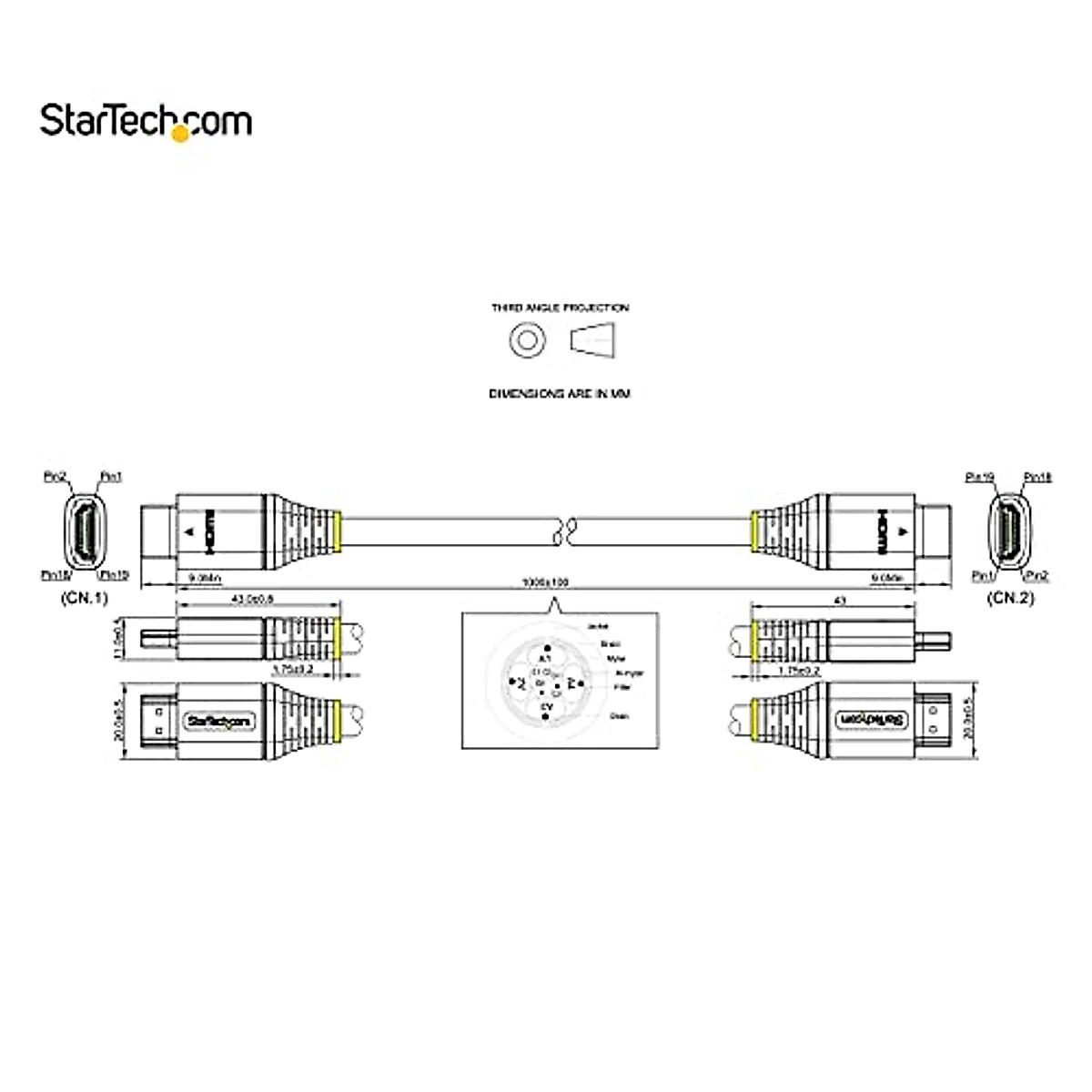 StarTech.com 3ft (1m) HDMI 2.1 Cable 8K - Certified Ultra High Speed HDMI Cable 48Gbps - 8K 60Hz/4K 120Hz HDR10+ eARC - Ultra HD 8K HDMI Cable - Monitor/TV/Display - Flexible TPE Jacket (HDMM21V1M)