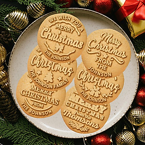 Personalized Cookie Stamp with Name Christmas Custom Cookie Cutter Stamps Customized Christmas Cookie Mold for Baking Fondant Embosser Biscuit Sugar Paste Cakes-Baby Baptism Shower Style