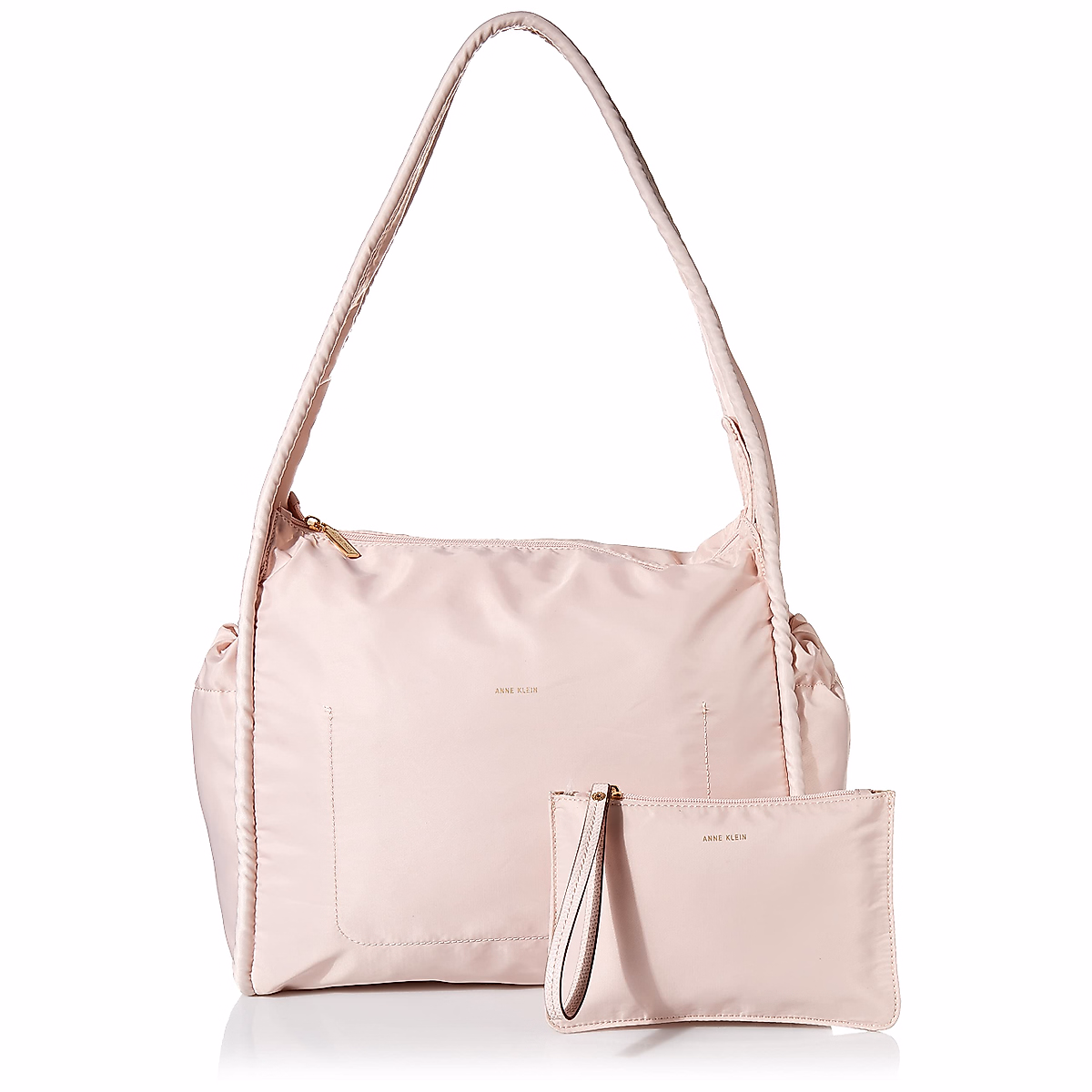Anne Klein Soft Nylon Shoulder Hobo, Pink