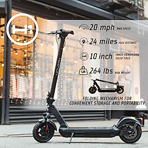 Hover-1 Pro Series Boss Foldable Electric Scooter with 500W Brushless Motor, 20 mph Max Speed, 10” Honeycomb Tires and 24 Mile Range