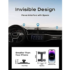 LISEN Dashboard Phone Holder for Car, Dashboard Mount [ Never Slip& Fall] Universal Car Phone Holders for iPhone Dash Accessories Compatible with iPhone 15 Pro Max Plus 14 13 12 Mini Samsung All