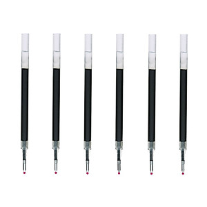 Moma Muji Smooth Writing Gel Ink Ballpoint Pen Refills, Black 0.5 mm, 6 Pack (Japan Import)
