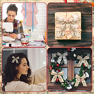 Fanfanwin 40 Pcs Vintage Christmas Quilting Fabric Jelly Fabric Squares Patchwork Roll 2.56 Inch Precut Xmas Tree Snowflake Fabric Strips for Xmas Craft Sewing DIY