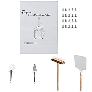 Empava 32.5" Wood Fired Pizza Oven Grill with Side Panel for Outdoor Kitchen in Stainless Steel