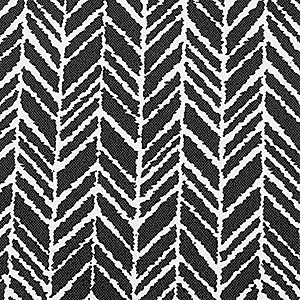 Pillow Perfect Outdoor/Indoor Herringbone Night Square Corner Chair Cushion, 36.5" x 18", Black