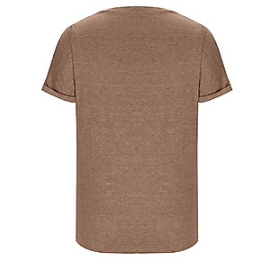 SMIDOW Loose Fitting Tops for Women 2023 Summer Short Sleeve Button v Neck Shirts Solid Comfy Blouse Dressy Casual