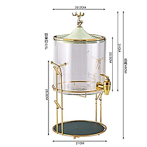 EVANEM with Faucet Light Gray Cool Kettle Living Room Glass Cup Set Household Tea Cups Fruit Tea Bucket Cold Kettle (Color : D, Size : With 6 cups)