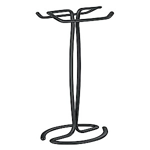 mDesign Metal Countertop Hand Towel Holder - Double-Sided Stand for Bathroom and Vanity Hand Towels and Small Guest Towels - Counter Towel Holder for Bathroom - Spira Collection, 2 Pack, Black