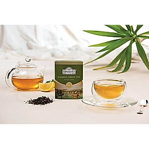 Ahmad Tea Black Tea, Jasmine Black Tea Loose Leaf, Metal Tin 100g - Caffeinated and Sugar-Free