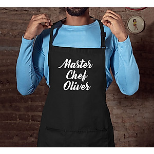 TEEAMORE Custom Grill Aprons for Women Men Add Your Text Personalized Chef Kitchen Apron