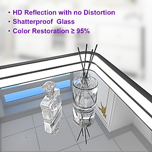 JSneijder 2-Piece LED Bathroom Mirror 36 Inch Backlit Round Mirror & 28x36 Inch Rectangular Framed Mirror, Wall Mounted Dimmable Anti-Fog