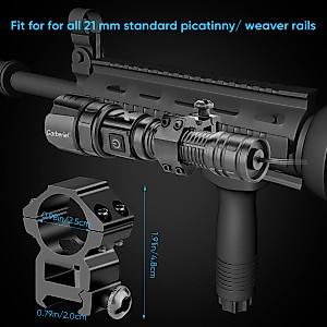 Garberiel XHP70 Tactical Flashlight for Rifle with Pressure Switch, 10000 Lumens Bright USB Rechargeable Picatinny Rail Mount Flashlight, Adjust Focus,5 Modes, Waterproof Weapon Light for Outdoor