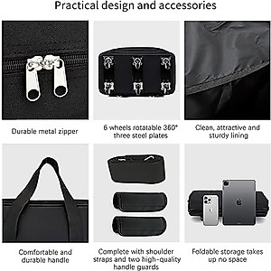 Gloyuda Expandable Foldable Luggage, 36'' Suitcase With Spinner Wheels, Rolling Duffel Travel Bag, Collapsible Luggage, With 2 Luggage Handle Wrap and 2 Fixing Straps, 1 Shoulder Strap (Black)